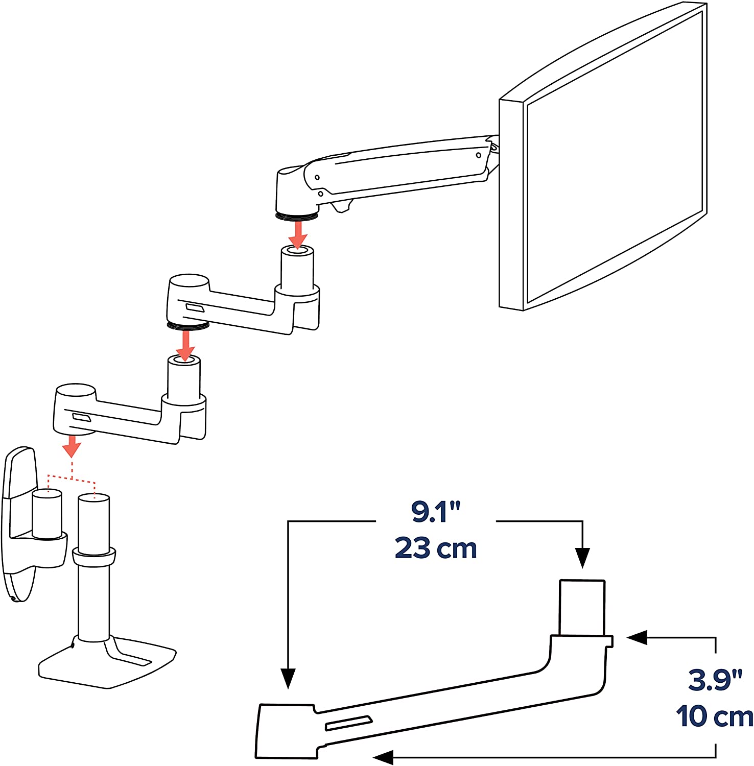 Ergotron LX Monitor Arm Extension – Langya Tech